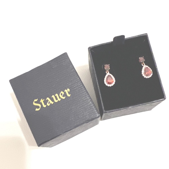 stauer | Jewelry | Stauer Drop Red Gorgeous Earrings 925 | Poshmark
